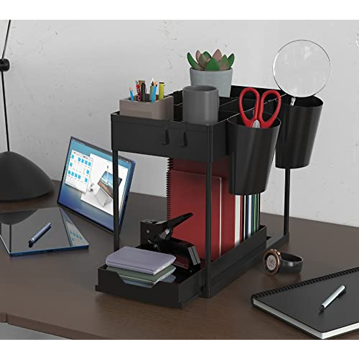 SOLIUM STAR Under sink organizer 2 Pack - Bathroom storage - Kitchen sink organizer - Bathroom cabinet organizer - Under sink organizers and storage - Bathroom sink organizer - Under sink storage