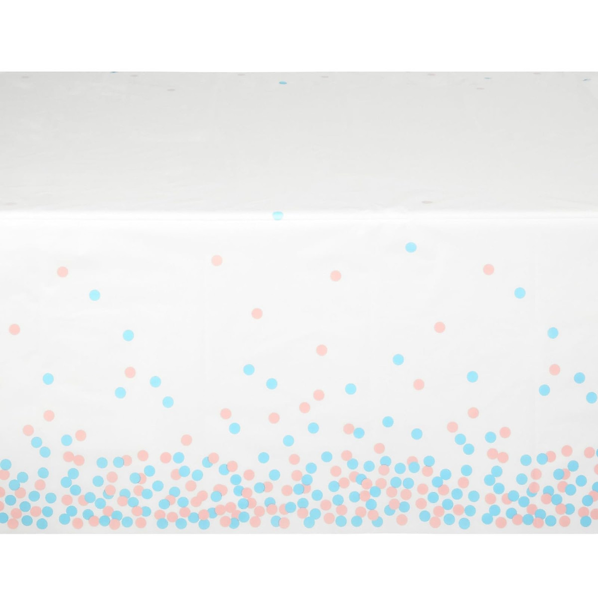 Plastic Table Covers with Pink and Blue Confetti for Gender Reveal (54 x 108 in, 6 Pack)