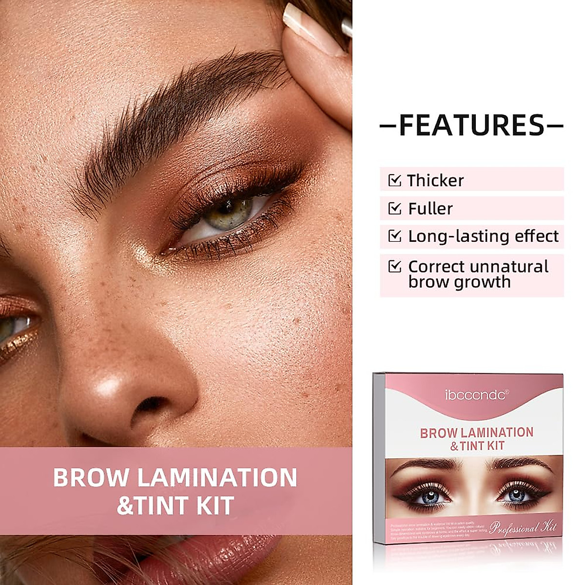 Upgrade Brow Lamination Kit - Professional DIY Eyebrow Lift Kit Black & Brown Color Fuller Thicker Brows for 6 Weeks, Easy to Use Instant Brow Lift Perm At-Home Eyebrow Lamination Kit