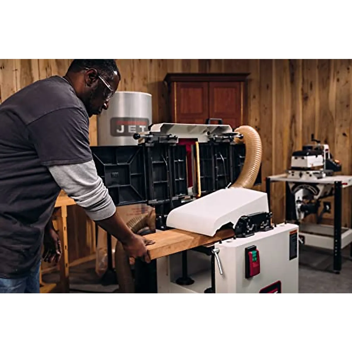 JET 12-Inch Planer/Jointer, Helical Cutterhead, 3 HP, 230V 1Ph (Model JPJ-12BHH)