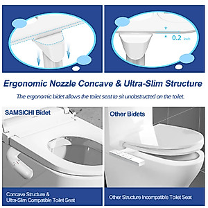 SAMSICHI Bidet Attachment for Toilet, 2 Pack Retractable Cold Water Bidets for Existing Toilets, Bidet Toilet Seat Attachment for Frontal & Rear Wash, Bidet Attachment with Water Pressure Control