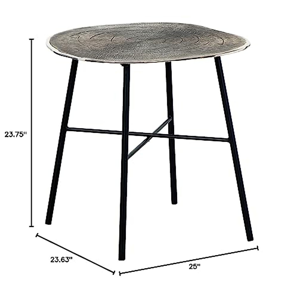 Signature Design by Ashley Laverford Contemporary End Table, Chome & Black