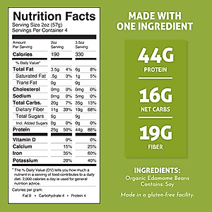 The Only Bean - Organic Edamame Spaghetti Pasta - High Protein, Keto Friendly, Gluten-Free, Vegan, Non-GMO, Kosher, Low Carb, Plant-Based Bean Noodles - 8 oz (1 Pack)