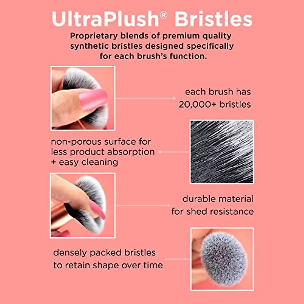 Real Techniques Custom Contour 3-in-1 Brush, Custom Slide For Bronzer & Contour Makeup, 3 Settings For Sheer, Medium, or Focused Application, Travel-Sized Kabuki, Cruelty-Free, 1 Count