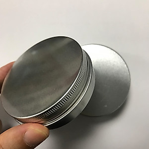 Aluminum Tin Jars, Cosmetic Sample Metal Tins Empty Container Bulk, Round Pot Screw Cap Lid, Small Ounce for Candle, Lip Balm, Salve, Make Up, Eye Shadow, Powder (12 Pack, 2 Oz/60ml)