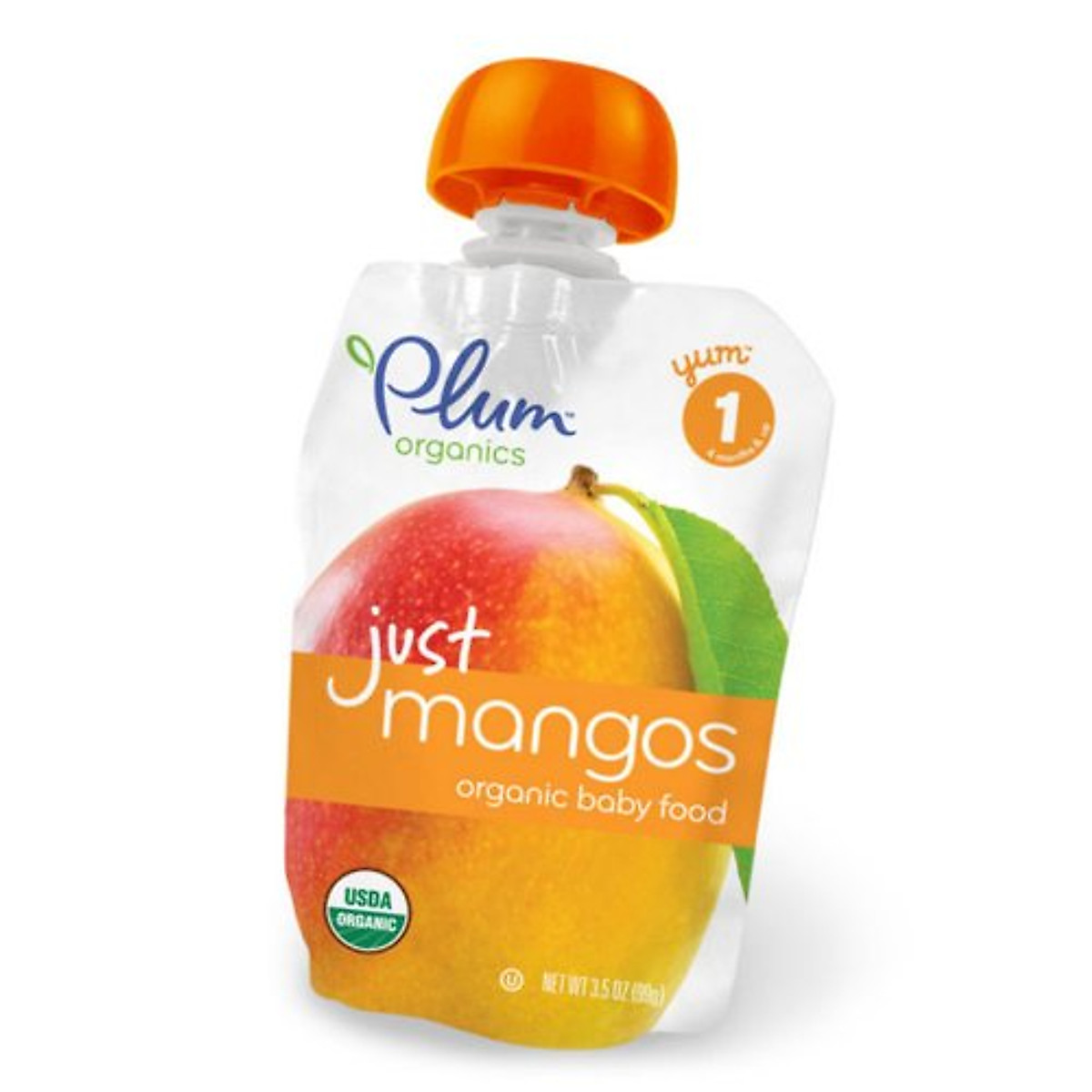 Plum Organics Just Fruit, Mangos, 3.5-Ounce Pouches (Pack of 12)
