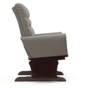 Storkcraft Harmony Premium Glider and Ottoman (Espresso Base, Sandstone Cushion) – Upholstered Glider, Padded Cushions with Storage Pocket, Smooth Rocking Motion, Easy to Assemble, Solid Hardwood Base