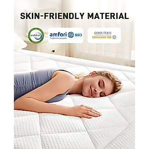 PERLECARE Dual Layer 3 Inch Memory Foam Mattress Topper Queen Size, 2 Inch Cooling Gel Memory Foam Plus 1 Inch Pillowtop Mattress Pad for Back Pain, CertiPUR-US Certified, PCMT11W-Q3