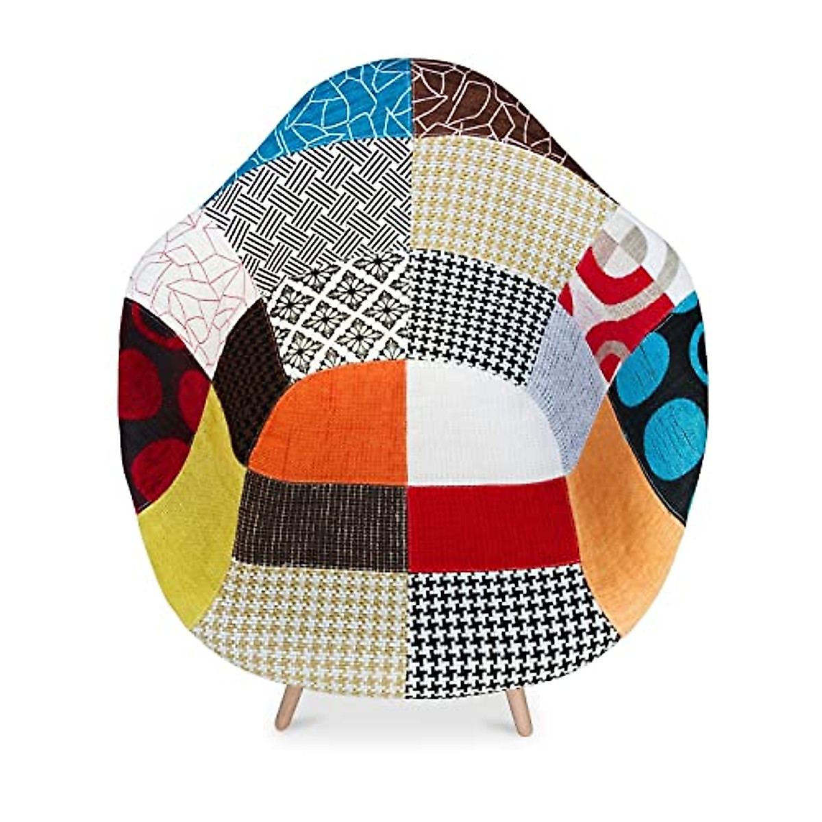 Aron Living Pyramid 17.5" Cotton and Wood Armchairs in Multi-Color (Set of 2)