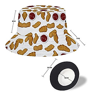Vajriputra Fried Chicken Nuggets　 Summer Hats for Women, Unisex Bucket Hat Sun Hat Full Print Outdoor Beach Travel　Adult Uniform Code