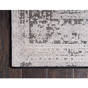 Unique Loom Sofia Collection Area Rug - Salle Garnier (7' 10" x 10' Rectangle, Black/ Ivory)