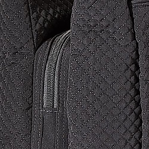 Vera Bradley Women's Microfiber Multi-Compartment Shoulder Satchel Purse, Classic Black, One Size