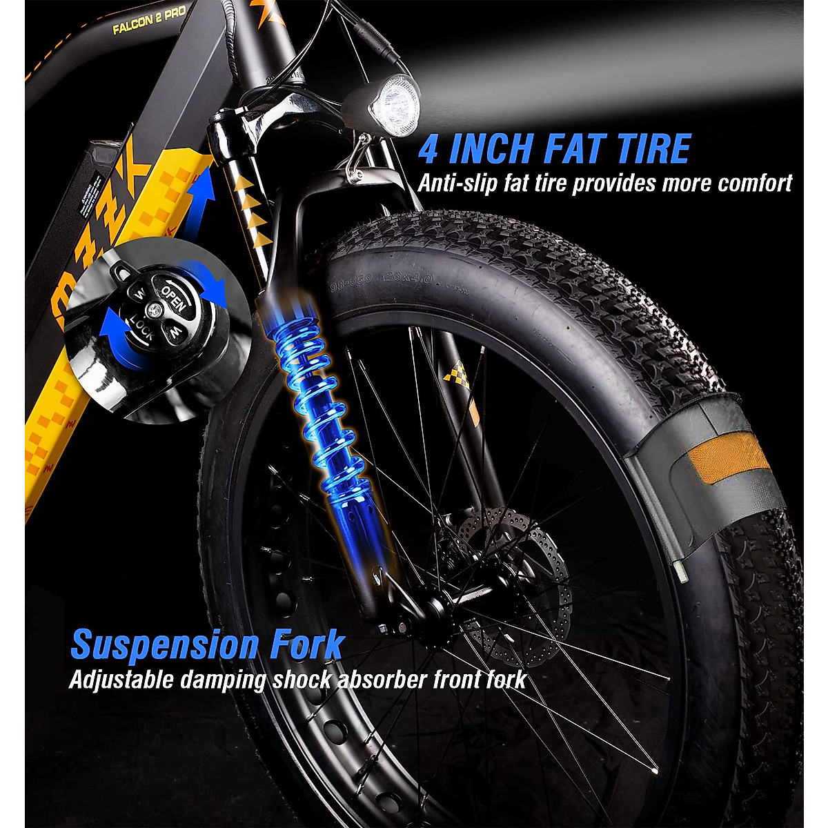 Katharina Shop Adults Electric Bike 750W Motor Fat Tire Electric Mountain Bicycle 48V Lithium Battery 7-Speed Snow Beach E-Bike Dirt Bicycles UL, Black