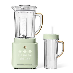 Beautiful PowerExact Blender System, 700W, 50oz Tritan Jar, 20oz Single-Serve Cup (Sage Green) by Drew Barrymore