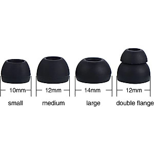 Earbudz Replacement Earbuds Ear Tips fit Powerbeats, Skullcandy, Panasonic, Symphonized, iFrogz, Mpow, & More - Small, Medium, Large and Double Flange (8 Pairs - 16 Pieces)