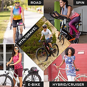 Terry Bike Shorts Women Padded, Bike Bermuda Shorts for Women High Waisted Cycling Shorts with Padding Compression - Navy, X Large