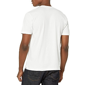 Brooks Brothers Men's Short Sleeve Cotton Crew Neck Logo T-Shirt, White, Large