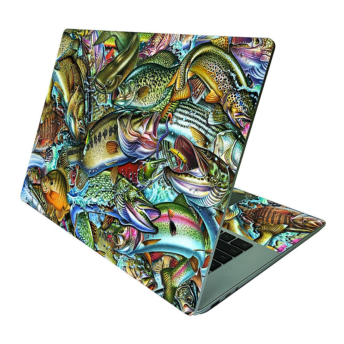 MightySkins Skin Compatible with Microsoft Surface Laptop 4 15” - Action Fish Puzzle | Protective, Durable, and Unique Vinyl Decal wrap Cover | Easy to Apply and Change Styles | Made in The USA