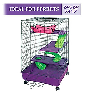 Kaytee My First Home Deluxe Multi-Level Habitat with Casters for Pet Ferrets