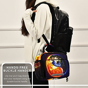 3d Balance Yin Yang Lunch Bag for Women Men Japanese Sun Earth Insulated Cooler Tote Bag with Adjustable Shoulder Strap Large Capacity Reusable Leakproof Picnic Lunch Box Outdoor for Adult Office