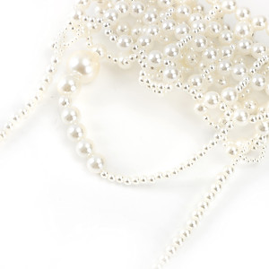 YUSHINY Women Acrylic Pearl Beaded Handmade Crossbody Hollow Evening Cellphone Bag