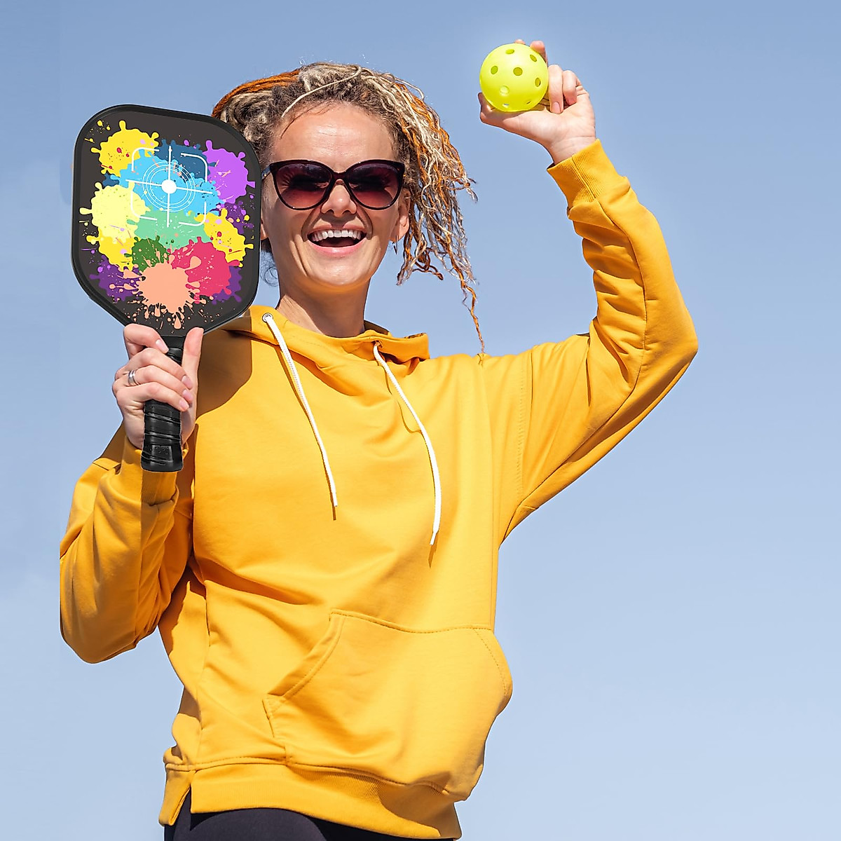 USAPA Approved Pickleball Paddles Set of 2, Cute Design Fiberglass Surface Pickleball Paddles Set, 4 Pickleball Balls, & Carry Bag, Pickle Ball Paddle Gifts for Beginners & Pros