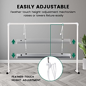iPower 2 Feet LED Grow Light Stand Natural White Full Spectrum for Indoor Plant Starting Seeds and Propagating Cuttings, Height Adjustable