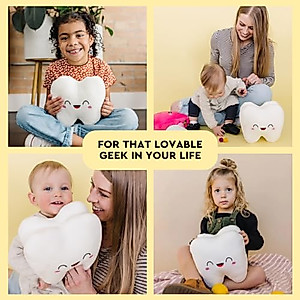 nerdbugs Tooth Plush- The Molar The Merrier! - Dentist Gift/Oral Surgeon Gift/Dental Hygenist Gift/ Tooth Fair Pillow
