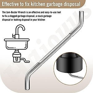 Garbage Disposal Wrench/Garbage Disposal Key Wrench, WRN-00 Jam-Buster Wrench, Compatible With InSinkErator, for Food Garbage Disposal, Garbage Disposal Allen Wrench Tool Garbage Disposal Repair