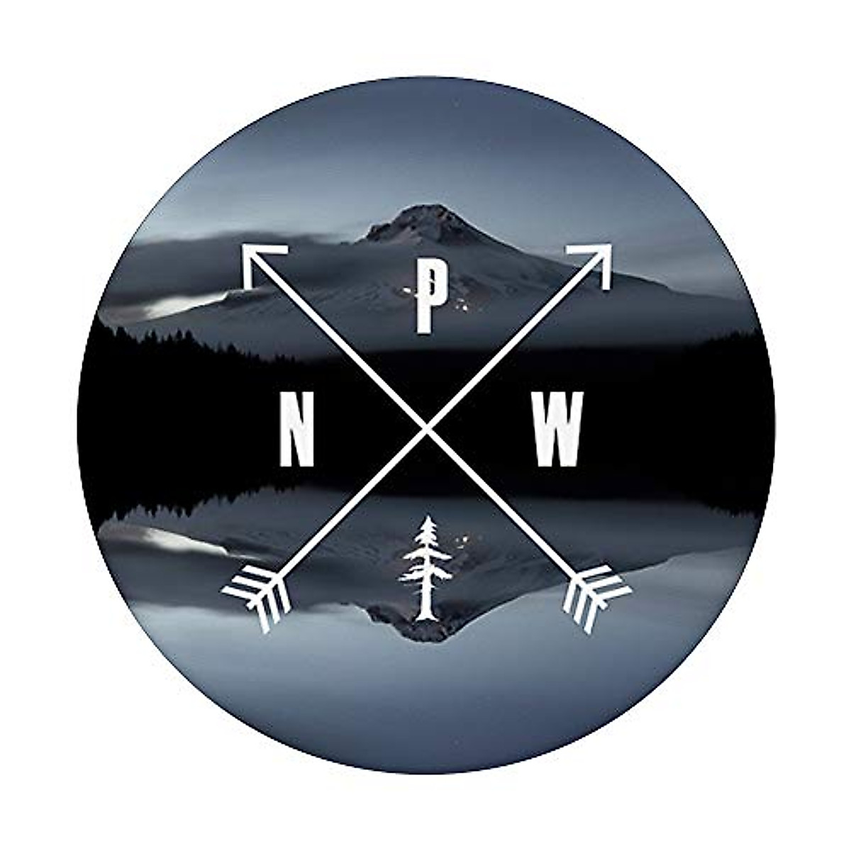 Pacific Northwest PNW Compass Mountain Lake by Nature Magick PopSockets PopGrip: Swappable Grip for Phones & Tablets