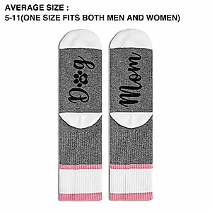 Dog Mom Socks (1 Pair), Dog Mom Gifts, Mother's Day Puppy Lover Gift, Casual Novelty Christmas Mom Birthday Gifts -039