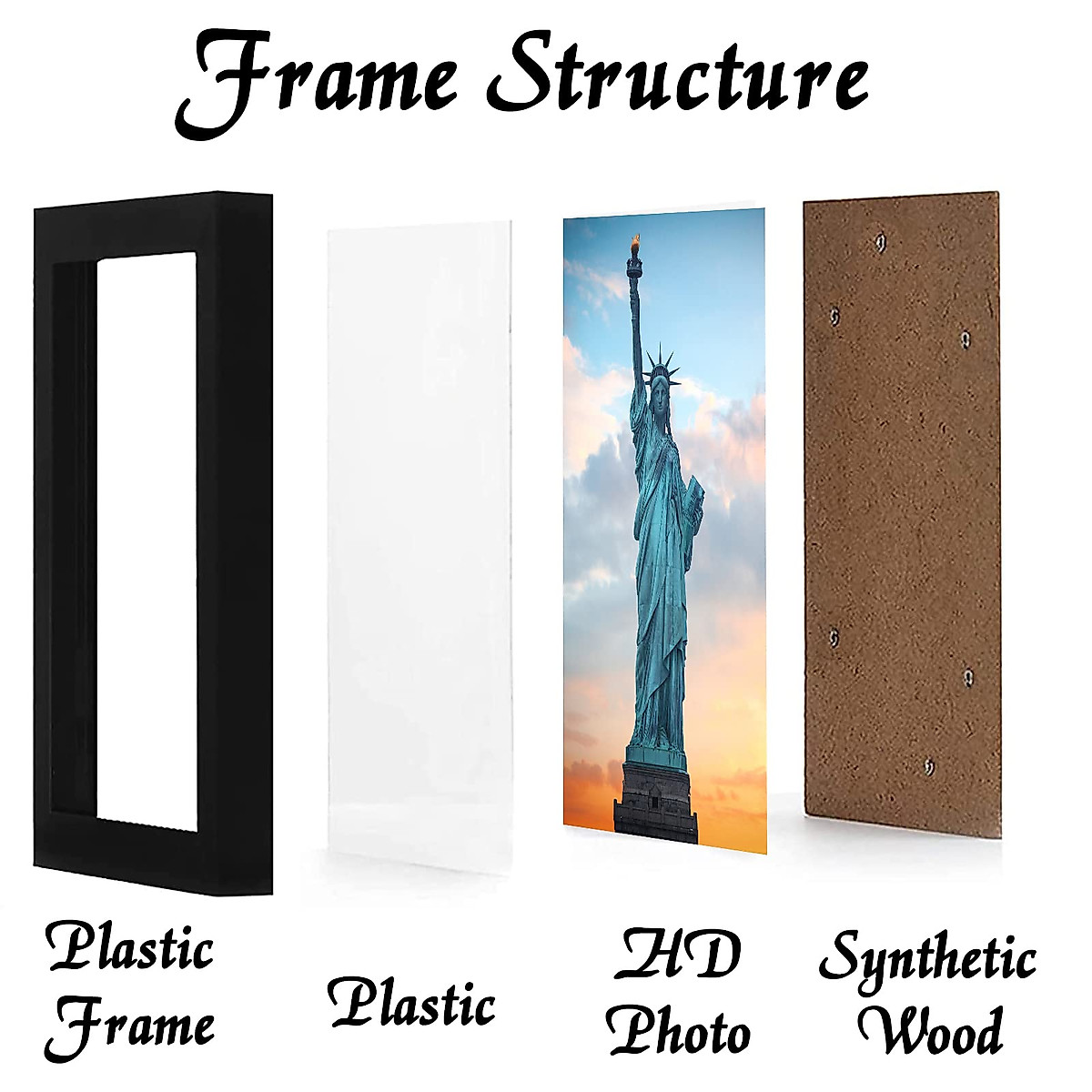 OMAIGAR 11x14 Picture Frame for 11by14 Poster Photo Canvas Certificate Black High Transparent Photo Frame Wall Desktop Horizontal Vertical 11 x 14