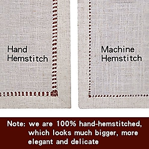 Grelucgo Handmade Hemstitch Gray Dining Table Runner Or Dresser Scarf, Rectangular 14 by 36 Inch