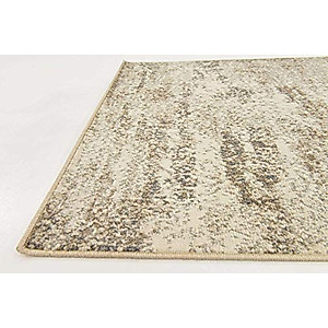 Unique Loom Tuareg Collection Distressed Abstract Traditional Vintage Area Rug, 4 ft x 6 ft, Beige/Brown