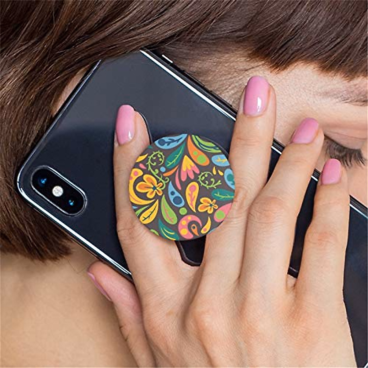 Foldable Cell Phones Stand and Tablets Holder - (3 Pack) Heart Black White Marble