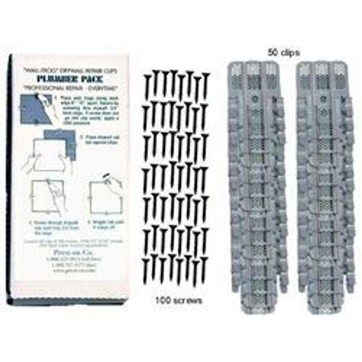 Prest-On Insta-back 1/2 Inch Drywall Fastner Clip Plumbers DIY 50 Pack with 100 Screws Instaback