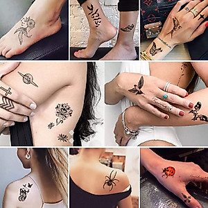 Yazhiji 49 sheets large sexy flowers collection waterproof temporary tattoos lasting fake tattoos for women and girls.