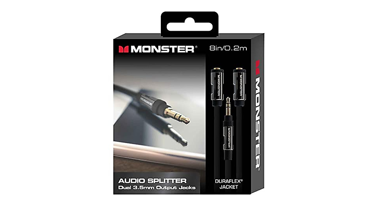 Monster 8-inch Audio Splitter - Dual 3.5mm Jacks
