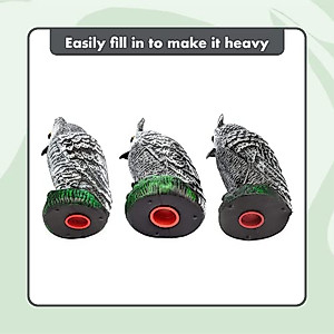 Fake Owl Decoy and Bird Deterrent - Set of 3 Plastic Owl to Scare Birds Away - Effective Bird Deterrent Devices as Scarecrow for Garden - Bird Repellent Devices Outdoor, Keep Birds Away!