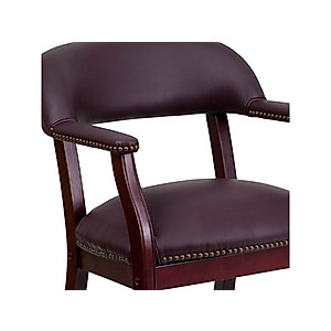 Flash Furniture Diamond Burgundy LeatherSoft Conference Chair with Accent Nail Trim and Casters