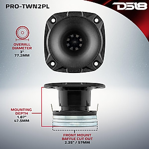 DS18 PRO-TWN2PL 3" High Compression Super Bullet Tweeter with 1" Polyester Voice Coil and Neodymium Magnet Tweeters are The Best in The Pro Audio and Voceteo Market (1 Speaker)