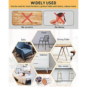 Chair Leg Floor Protectors, Chair Leg Protectors for Hardwood Floors, Chair Leg Covers Felt Bottom Furniture Pads, Chair Leg Caps to Protect Floors from Scratches and Reduce Noise.(16pcs)