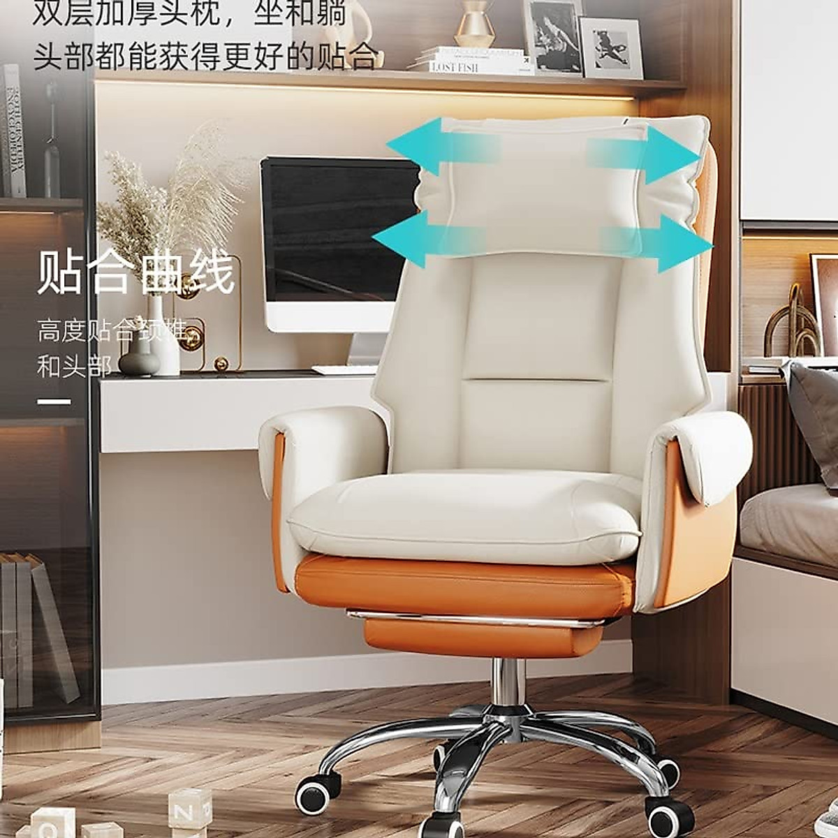 Office Chair Gaming Chair Computer Chair Office Chair Home Computer Chair Lift Swivel Chair Backrest Comfortable Sedentary Boss Chair Lunch Break Reclining Chair (Color : A, Size : One Size)