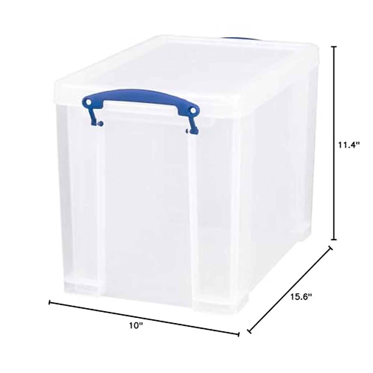 Really Useful Box 19 Liter Plastic Stackable Storage Container w/Snap Lid & Built-In Clip Lock Handles for Home & Office Organization, Clear (2 Pack)