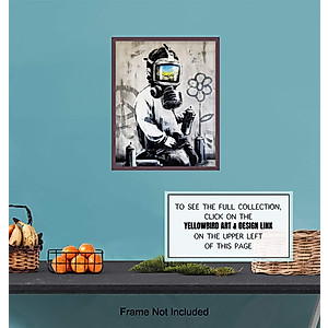 Banksy Urban Street Mural 8x10 Wall Decor Picture - Contemporary Modern Art Graffiti Decoration for Home, Apartment, Office, Bedroom, Dorm, Living Room - Gift for Women, Teens
