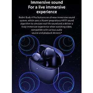 Xiaomi Redmi Buds 4 Pro TWS Wireless Earbuds Earphone Bluetooth 5.3 Active Noise Cancelling 3 Mic Wireless Headphone 36 Hours Life, 3-mic Noise Reduction for Calls, in-Ear Detection, White