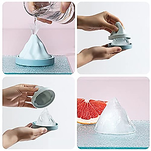 Large Whiskey Ice Cube Molds, Cocktail Ice Cube Tray, Silicone Ice Mountain Shaped Ice Molds, Fun Shapes Candy Molds, Big Ice Mold for Cocktails, Whiskey, Bourbon, Candy, Chocolate BPA Free 3 Pack