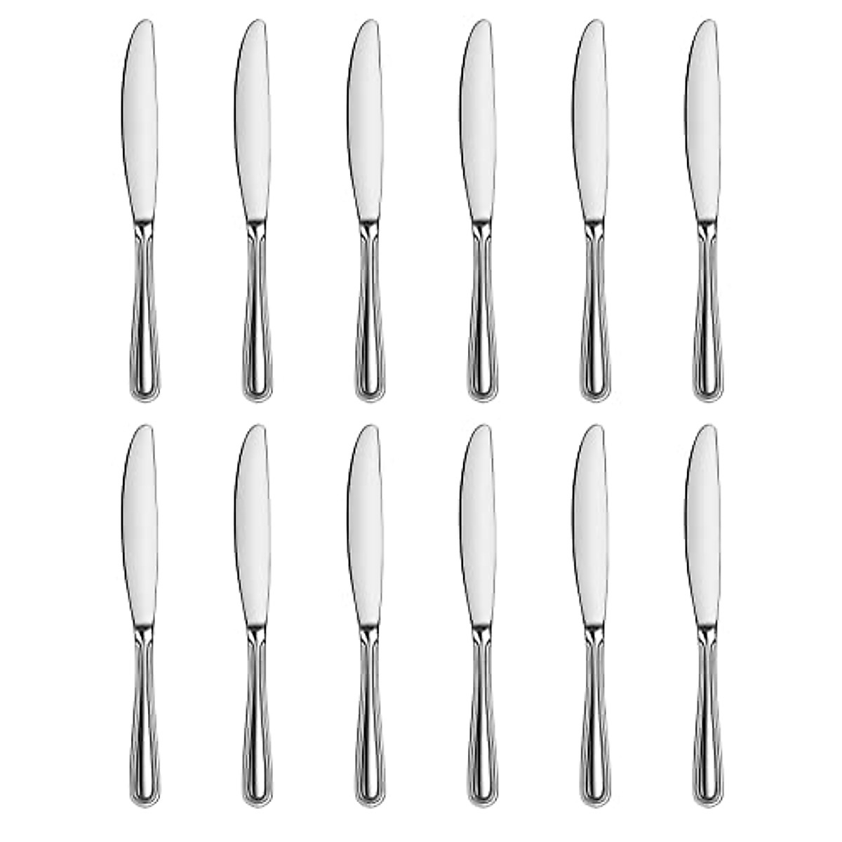 New Star Foodservice 58789 Windsor Pattern, 18/0 Stainless Steel, Dinner Knife, 8.2-Inch, Set of 12