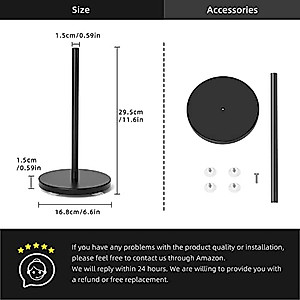 Paper Towel Holder Countertop with Suction Cups Base for One-Handed Operation, Free-Standing Paper Towel Roll Dispenser, Paper Towel Stand Suitable for Kitchen, Bathroom, Pantry, RV