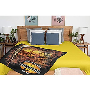 Survivor TV Series Outwit Outplay Outlast Super Soft and Cuddly Plush Fleece Throw Blanket 50" x 60" (127cm x152cm)